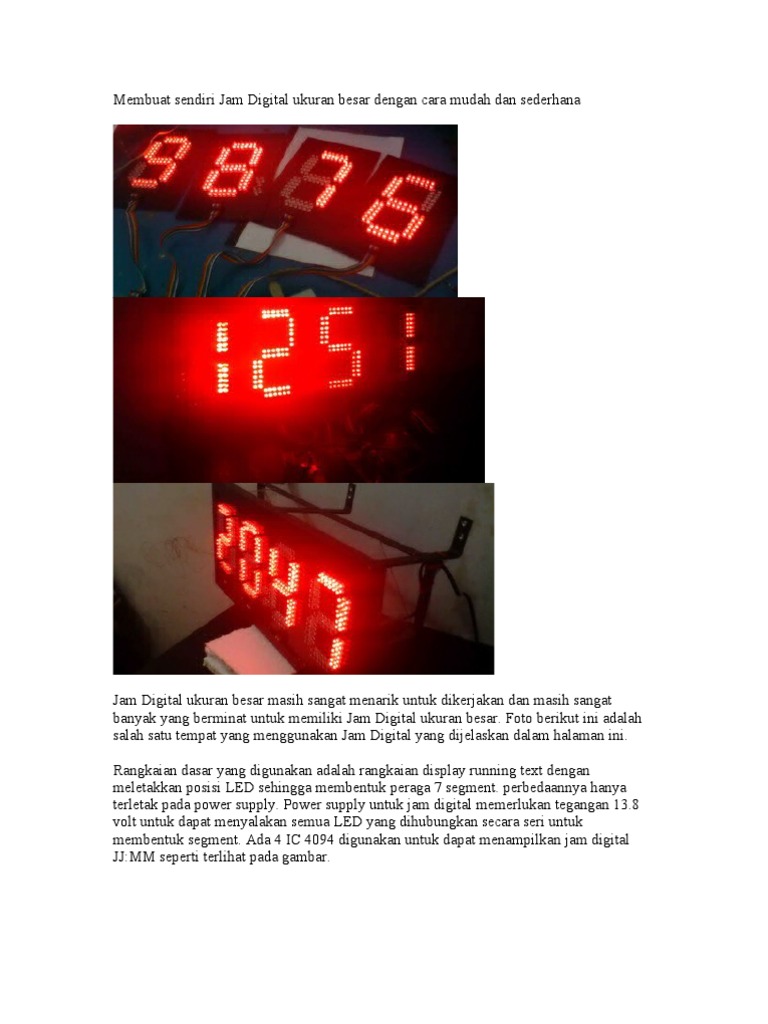Membuat Sendiri Jam Digital Ukuran Besar Dengan Cara Mudah Dan ...