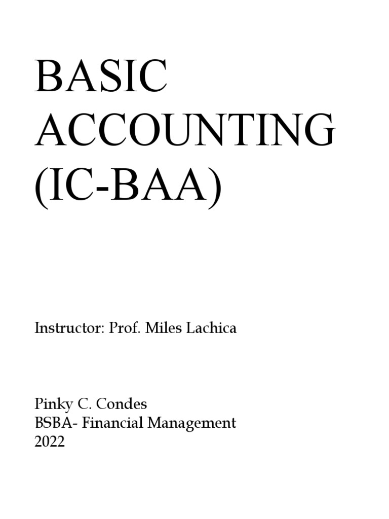 Basic Accounting | PDF | Equity (Finance) | Debits And Credits