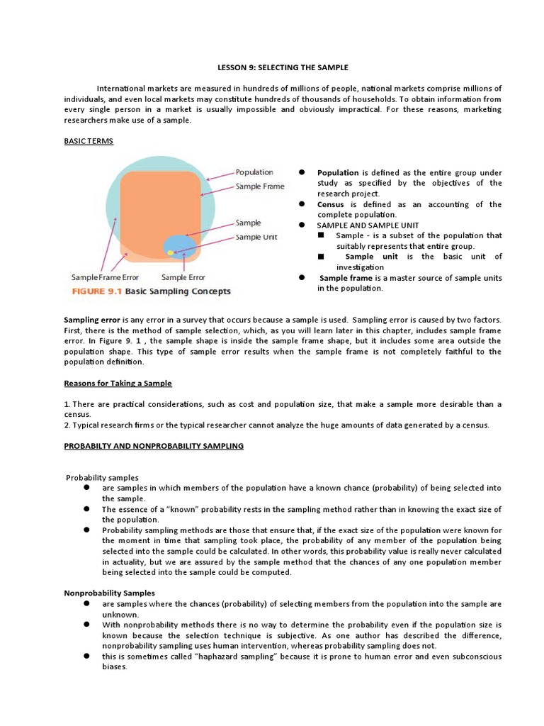 Selecting the Right Sample | PDF | Sampling (Statistics) | Randomness