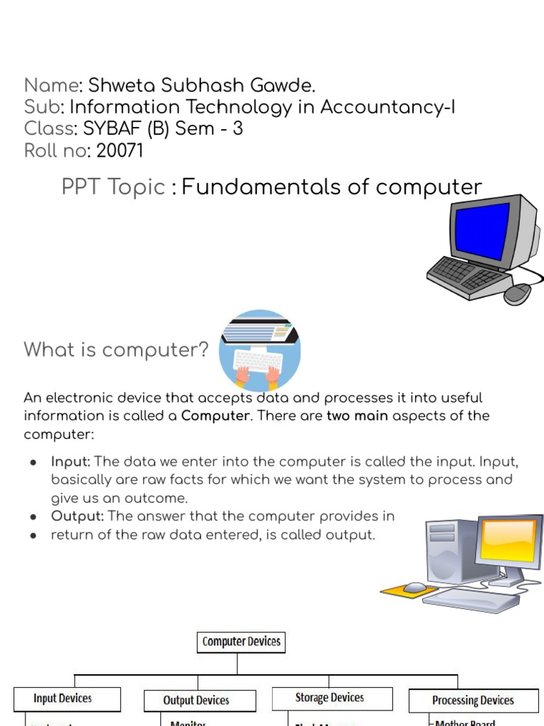Information Technology in Accountancy-I | PDF | Input/Output | Microcomputers