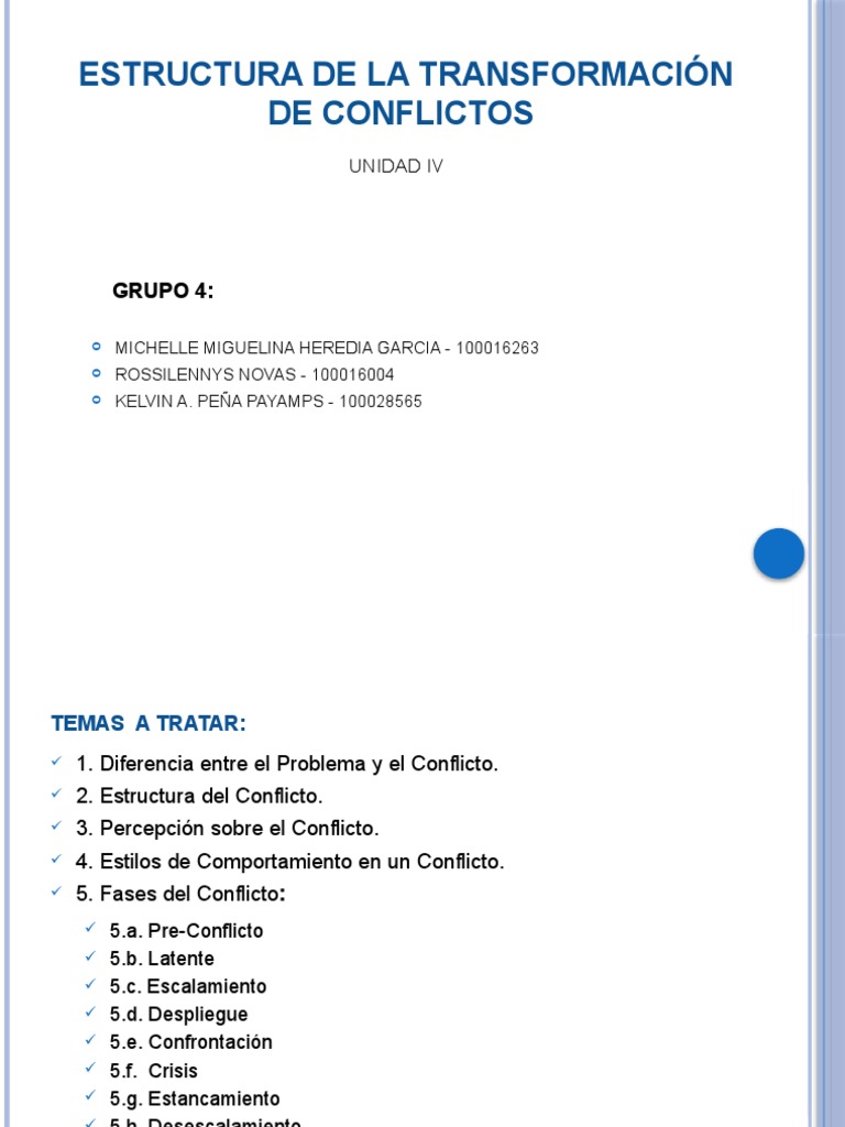 Grupo 4 - Estructura de La Transformacion | PDF | Conflicto (proceso) | Percepción