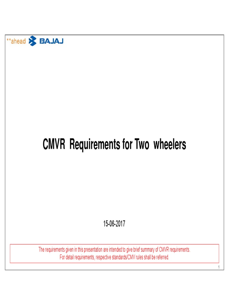 CMVR - 2W Requirements | PDF | Hertz | Headlamp