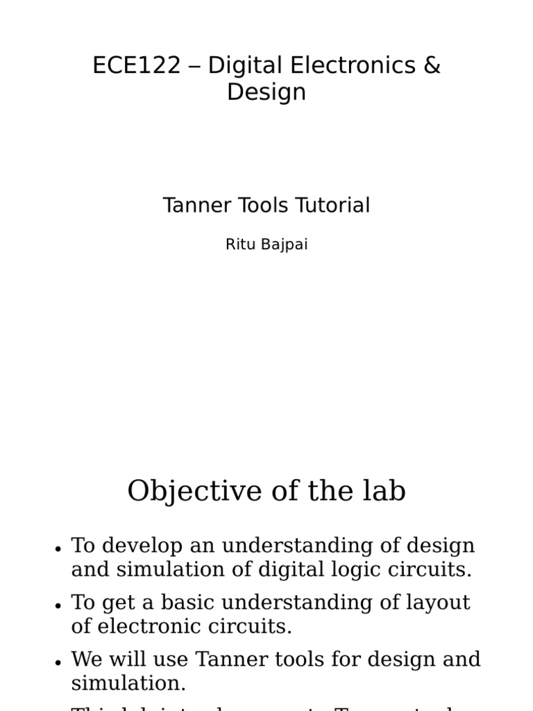 ECE122 - Lab1 Tanner Tutorial | PDF