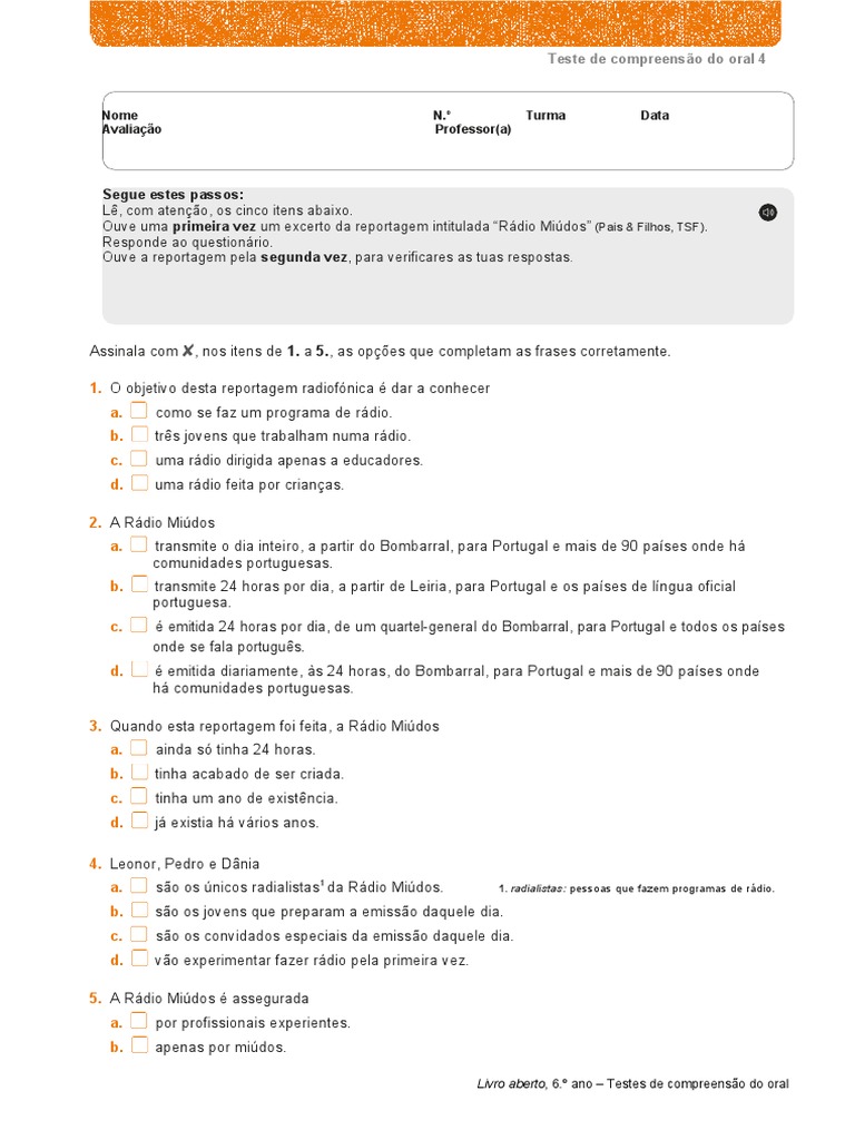 Lab6 Teste Oral 4 Pdf