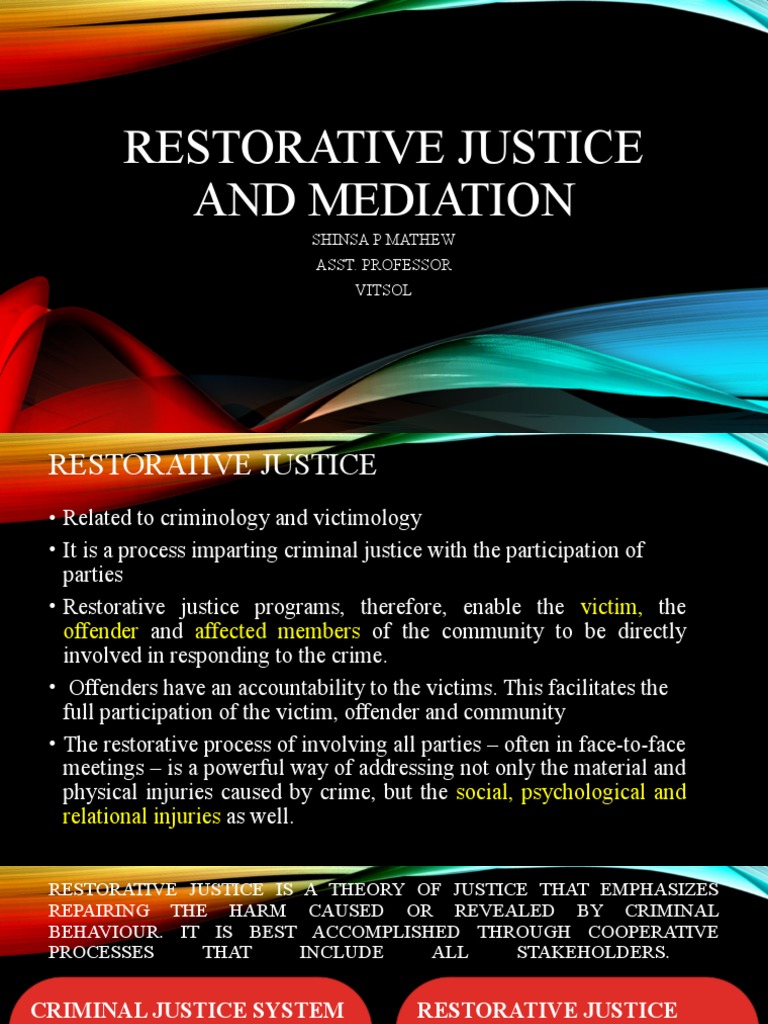 3restorative Justice and Mediation | PDF | Restorative Justice | Crime & Violence