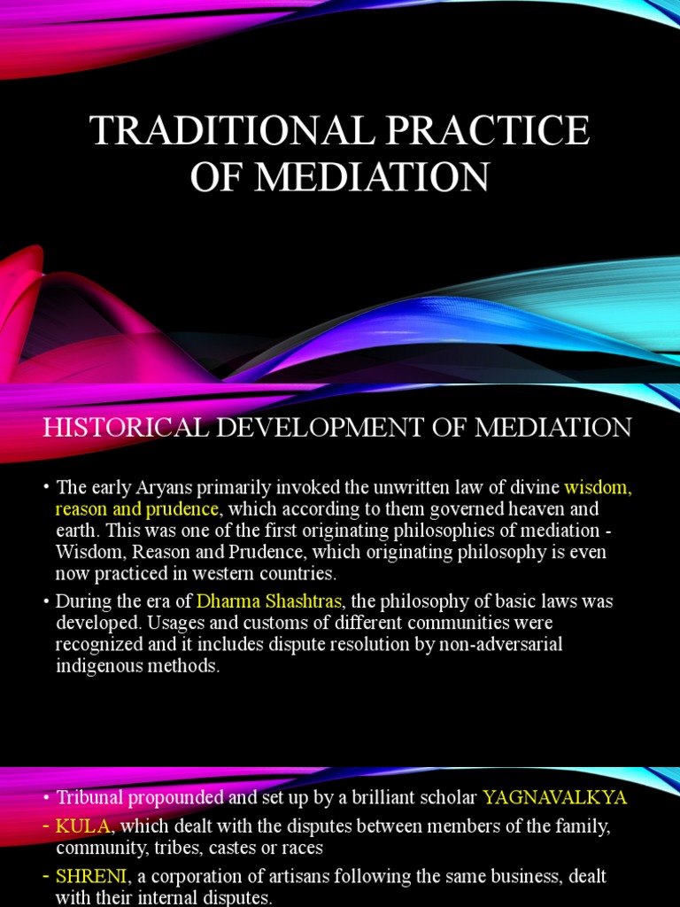 5traditional Practice of Mediation | PDF | Mediation | Practice Of Law