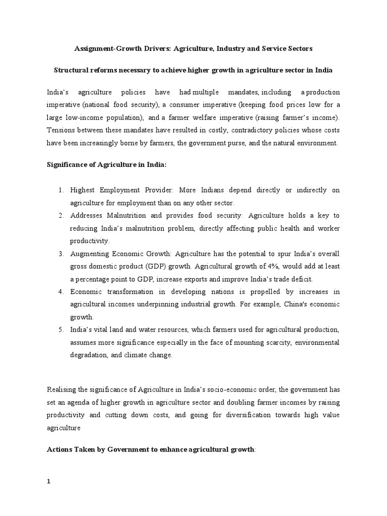 Agriculture Assignment | PDF | Agriculture | Agricultural Subsidy