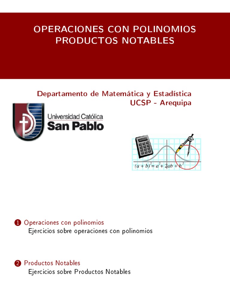 D2 2022-02 MAT-ING Operaciones Con Polinomios y Productos Notables ...