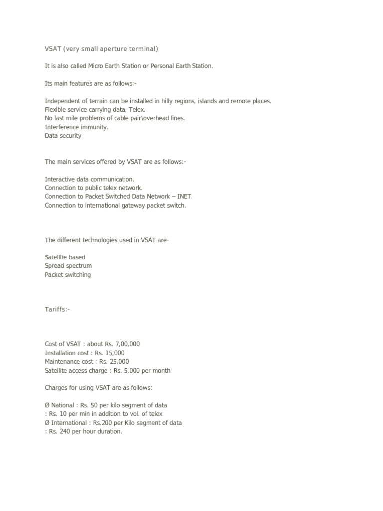 VSAT | PDF | Osi Model | Communications Protocols