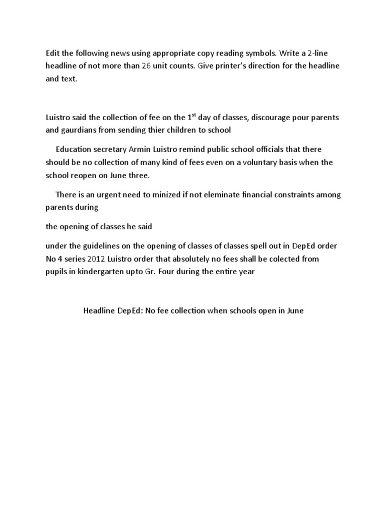 Copyreading English | PDF