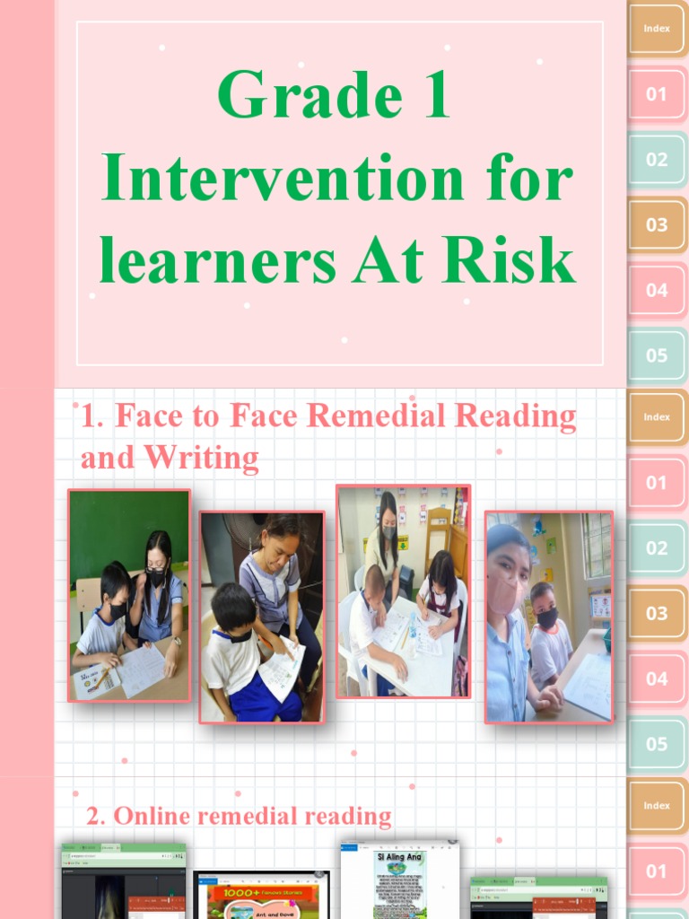 Grade 1 Intervention For Learners at Risk: Index | PDF