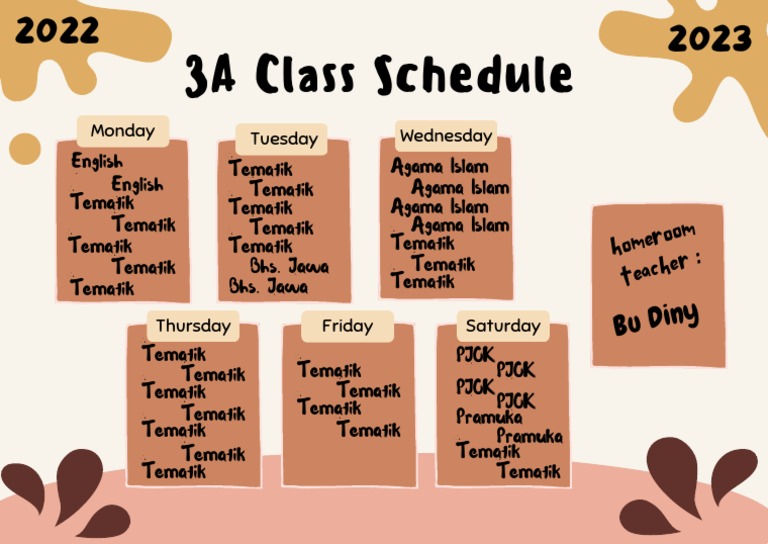Class Schedule 3A | PDF