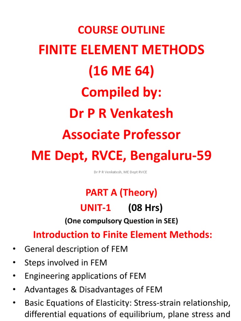 Fem Cie I Portion | PDF | Finite Element Method | Matrix (Mathematics)