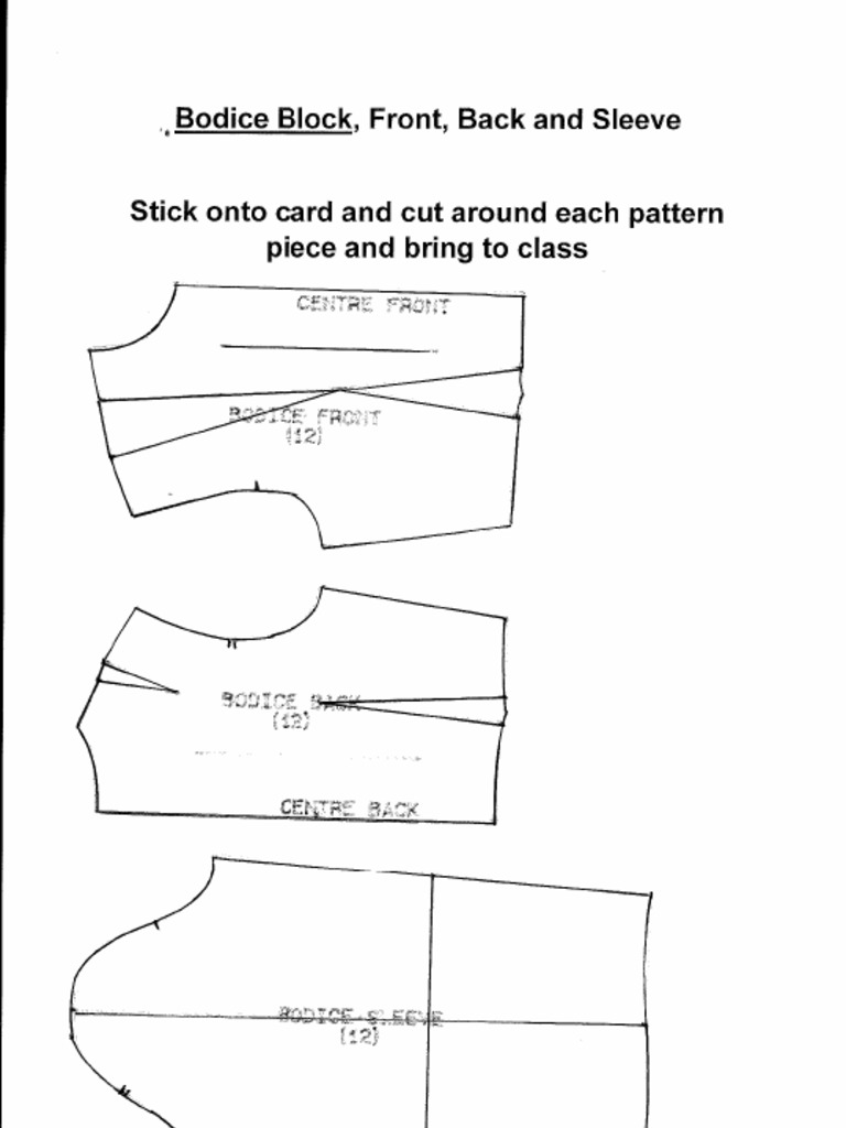 Bodice Block Quater Scale | PDF