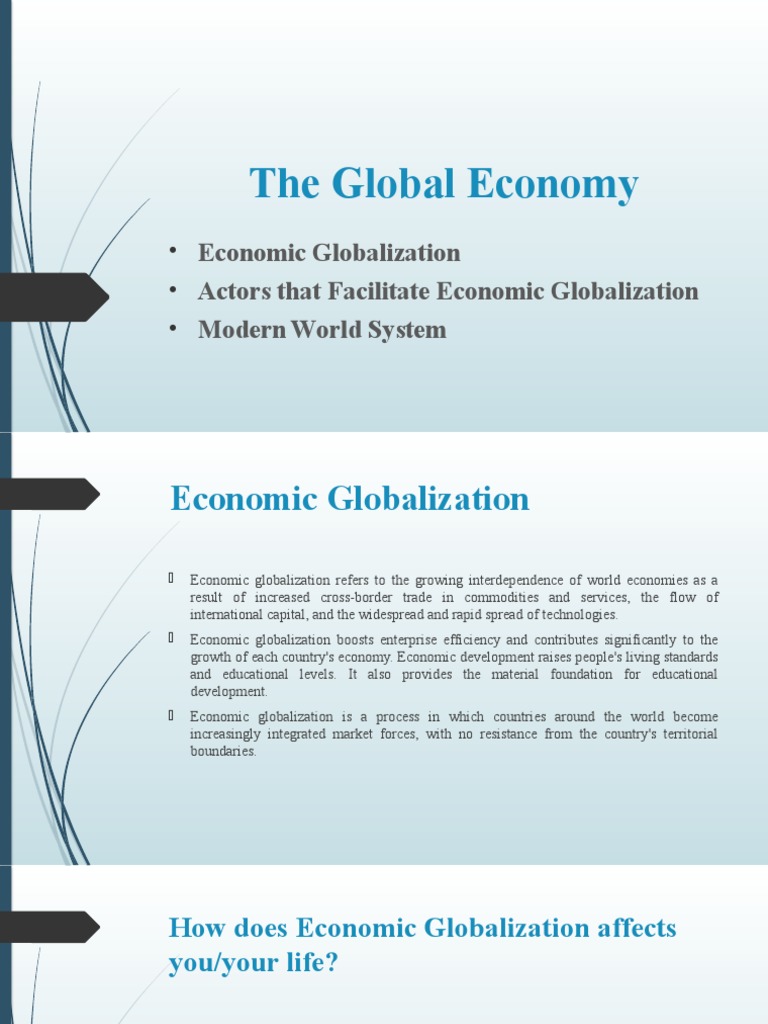 De Villa - Lesson 3 The Global Economy | PDF | Globalization | Economics