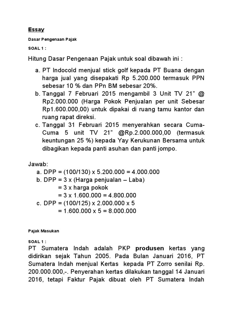 Soal Essay Pdf Bisnis Pengelolaan Keuangan Uang