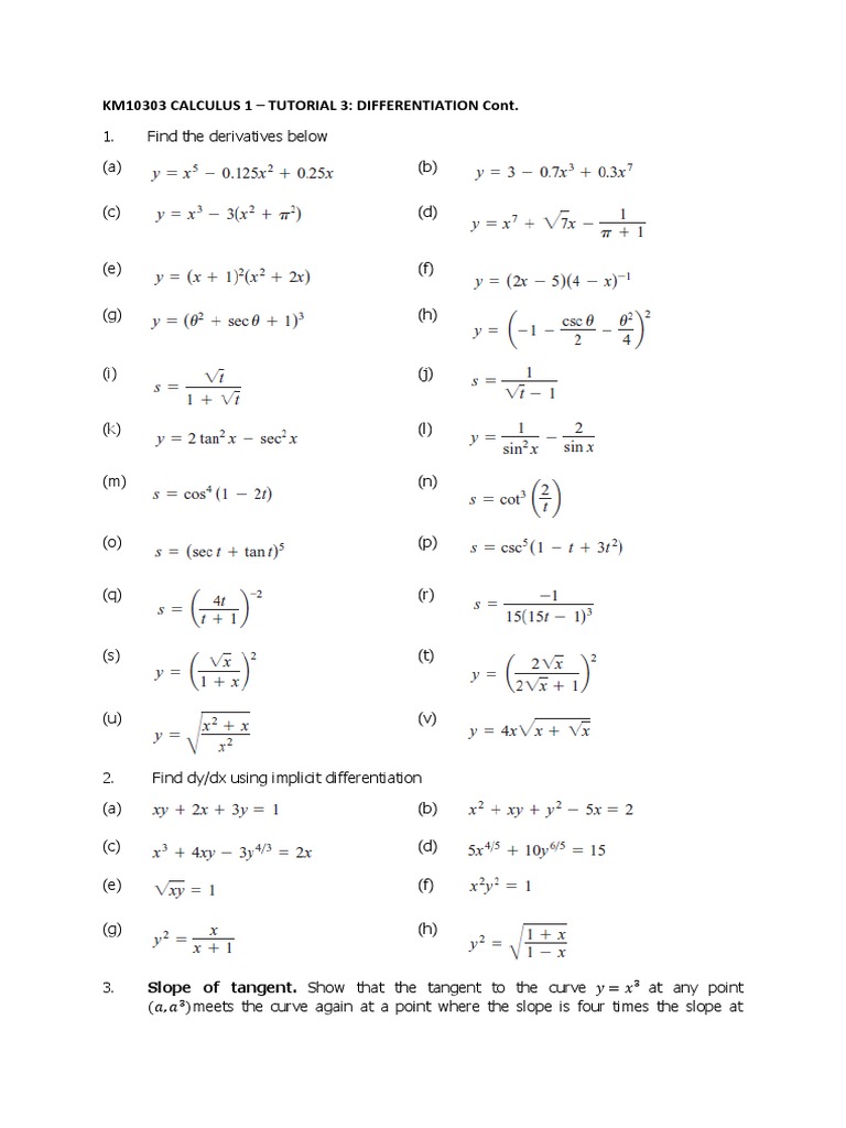 Tutorial Calculus | PDF