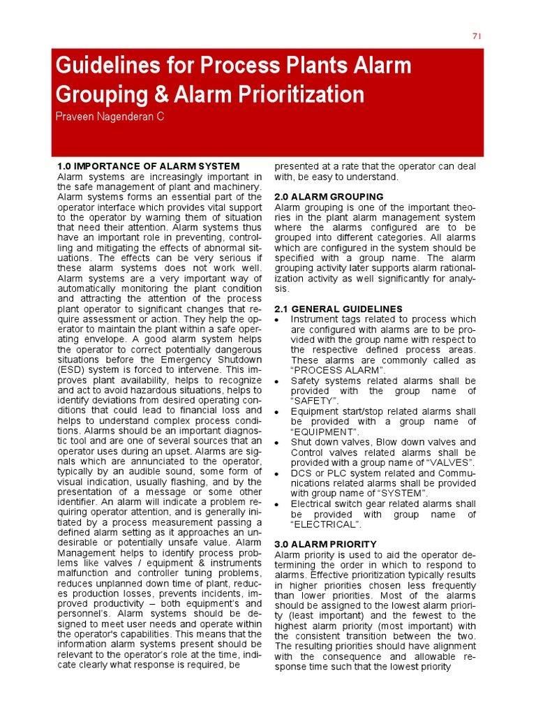 Guidelines for Effective Alarm Management and Human-Machine Interface ...