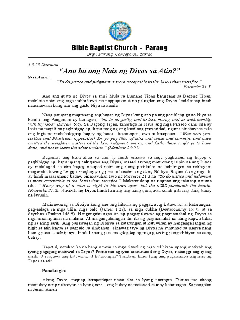 Devotion 2023-1-3 | PDF