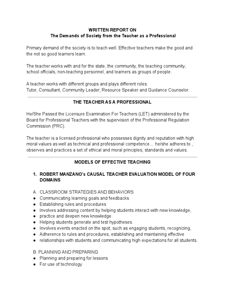 The Teaching Profession | PDF | Teachers | Teaching Method