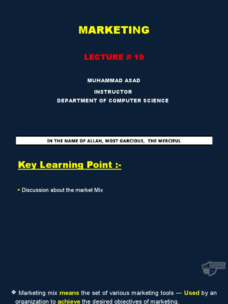 Marketing Lecture 19 Pdf Brand Marketing