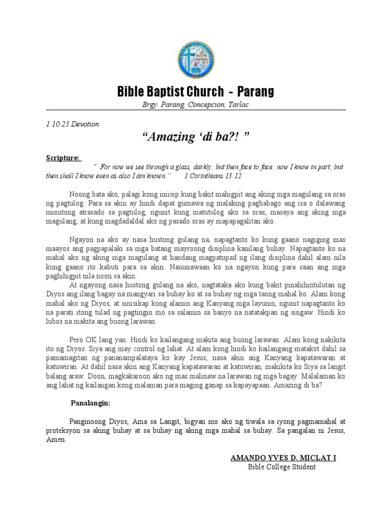 Devotion 2023 1 10 Pdf