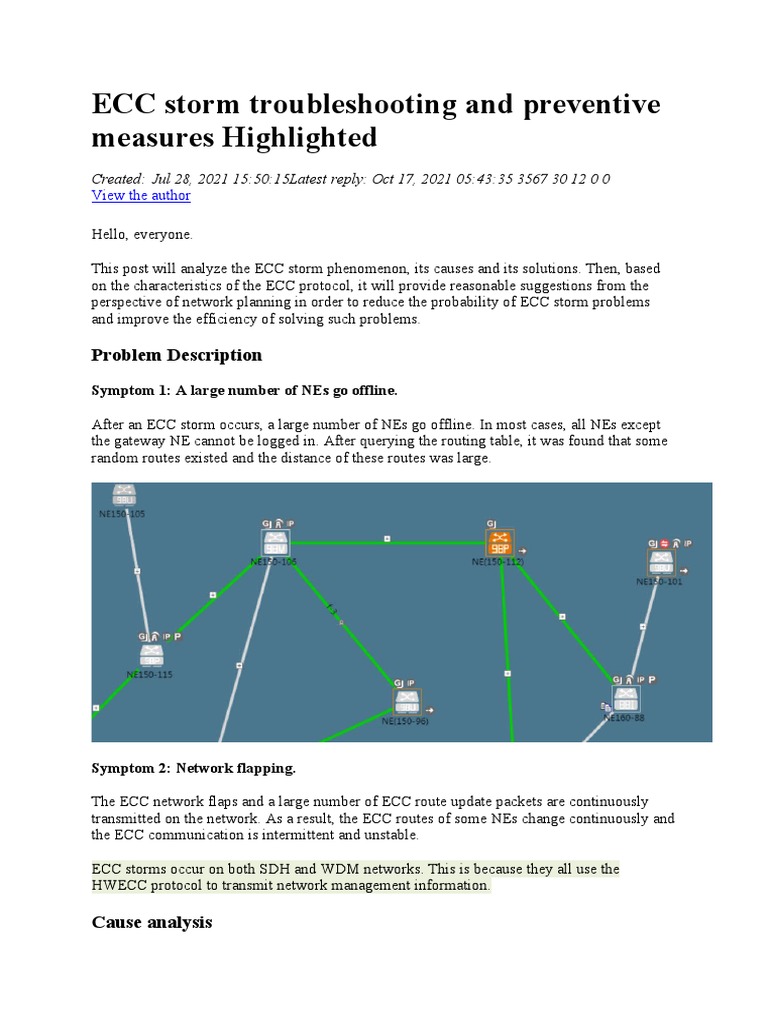 ECC Storm Troubleshooting and Preventive Measures | PDF
