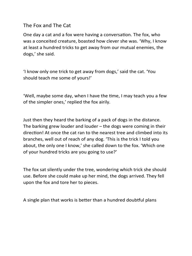 The Fox and The Cat | PDF