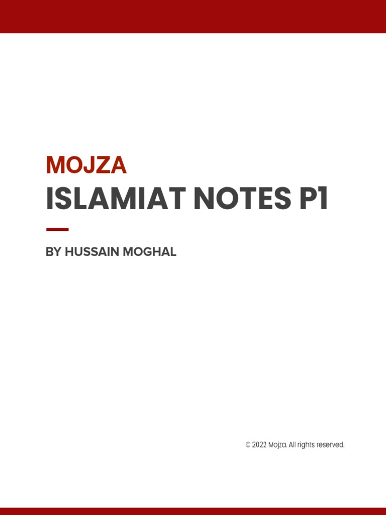 O Level Islamiyat Notes | PDF | Tawhid | Prophets And Messengers In Islam