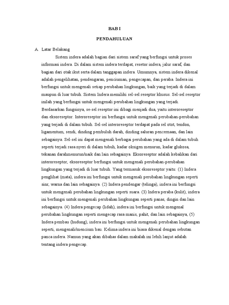 Makalah Indera Pengecap | PDF