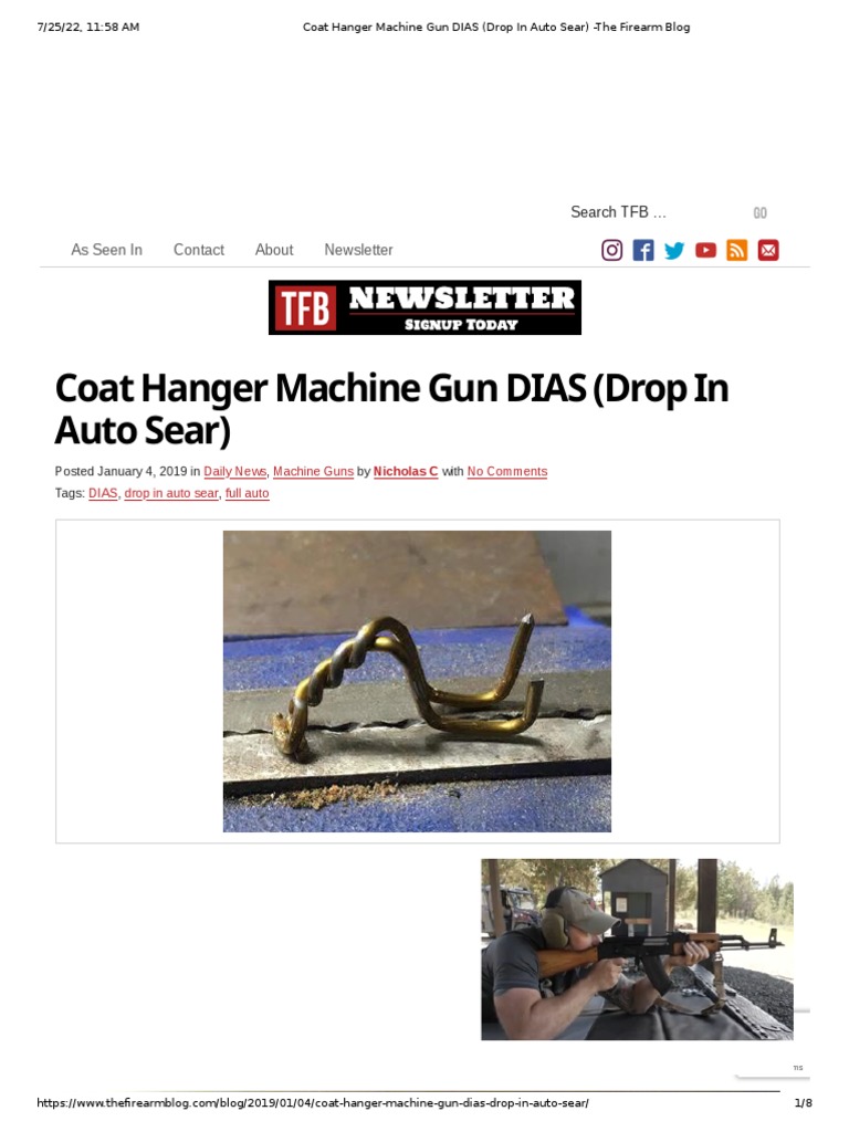 Coat Hanger Machine Gun DIAS | PDF | Firearms | Trigger (Firearms)