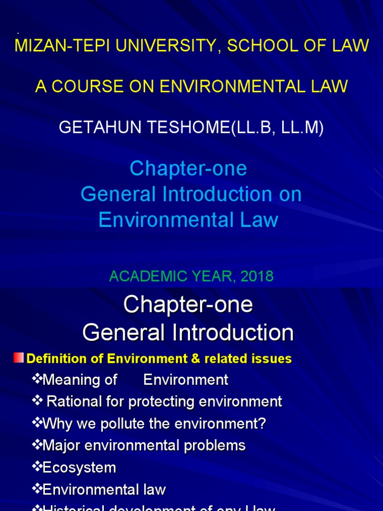 Chapter-1 Introduction To Environmental Law | PDF | Natural Environment ...