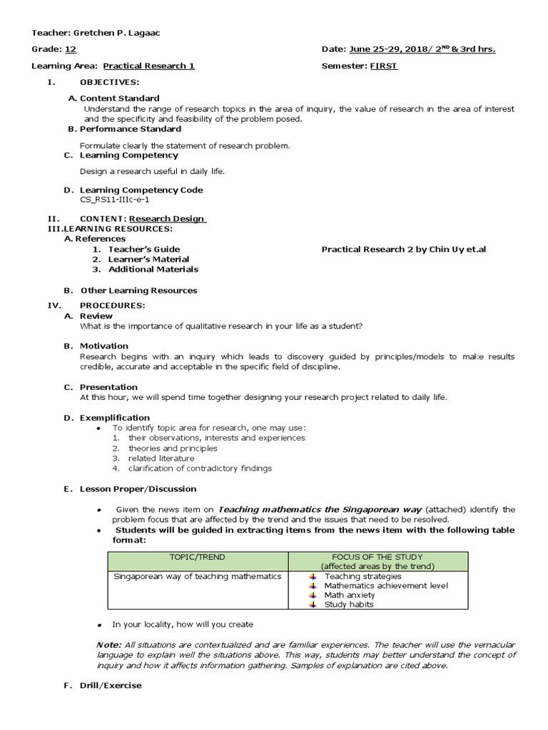 9 PR 1 | PDF | Teaching Method | Learning