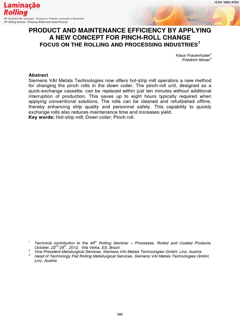Product and Maintenance Efficiency by Applying A New Concept For Pinch ...