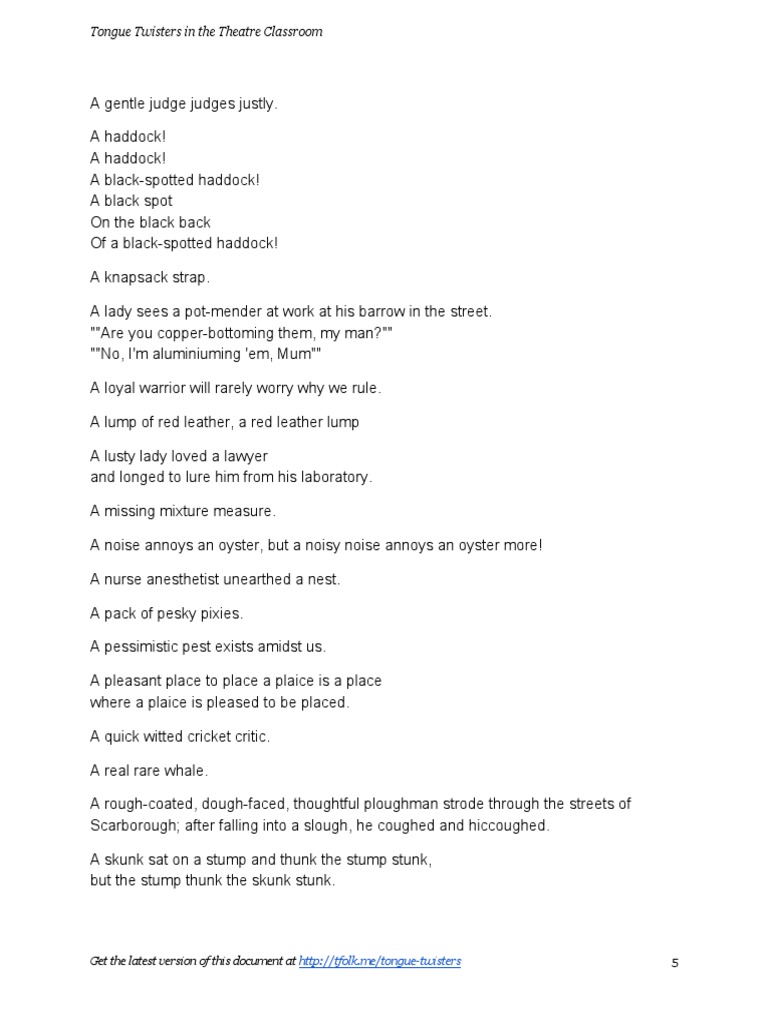 Tongue Twisters in The Theatre Classroom (Z-Lib - Org) - 5 | PDF