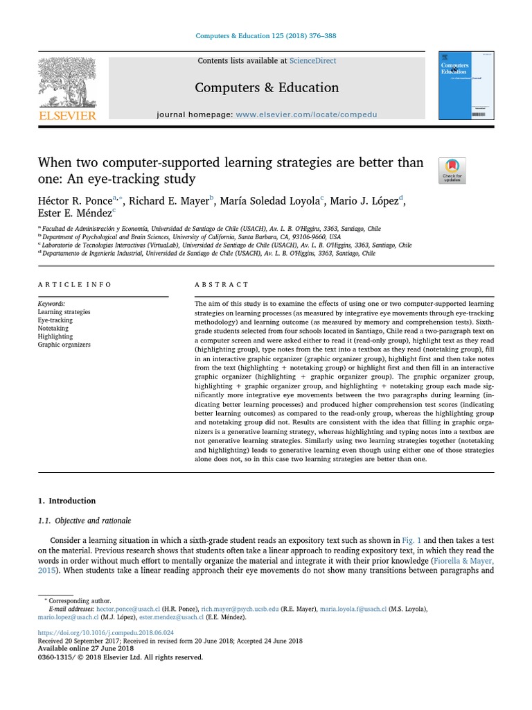 2018 - When Two Computer-Supported Learning Strategies Are Better Thanone An Eye-Tracking Study ...