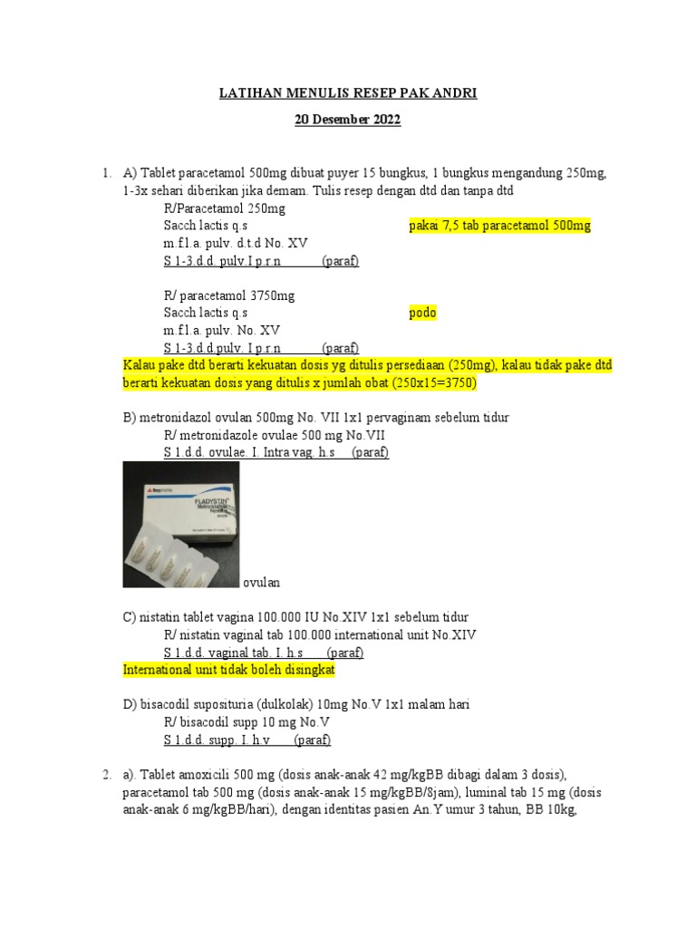 Latihan Menulis Resep Pdf