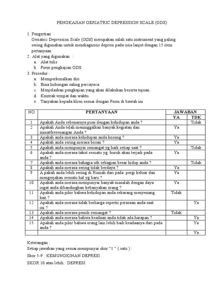 Pengkajian GDS | PDF