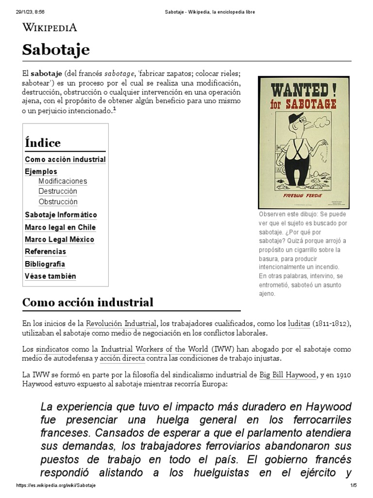 Sabotaje | PDF | Sabotaje | Tácticas revolucionarias