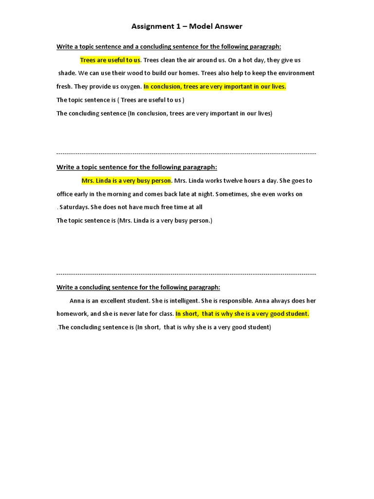 Assignment 1 - Model Answer | PDF