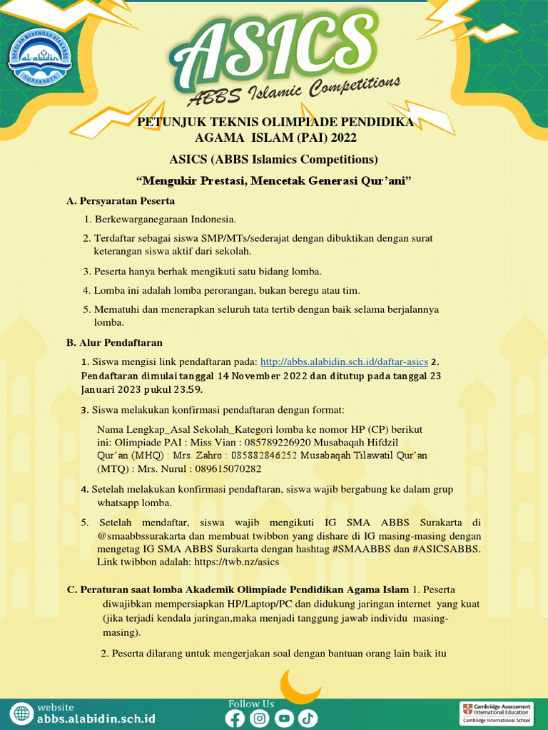 Juknis Pai Asics 2022 | PDF