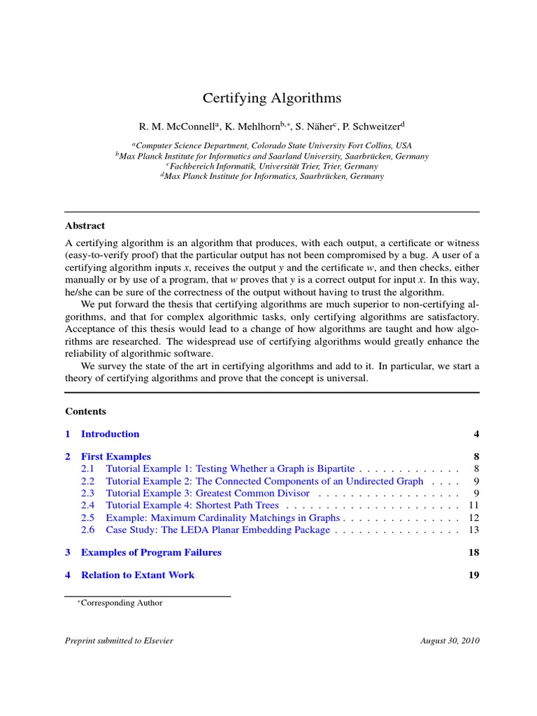 Certifying Algorithms Pdf Vertex Graph Theory Mathematical Concepts
