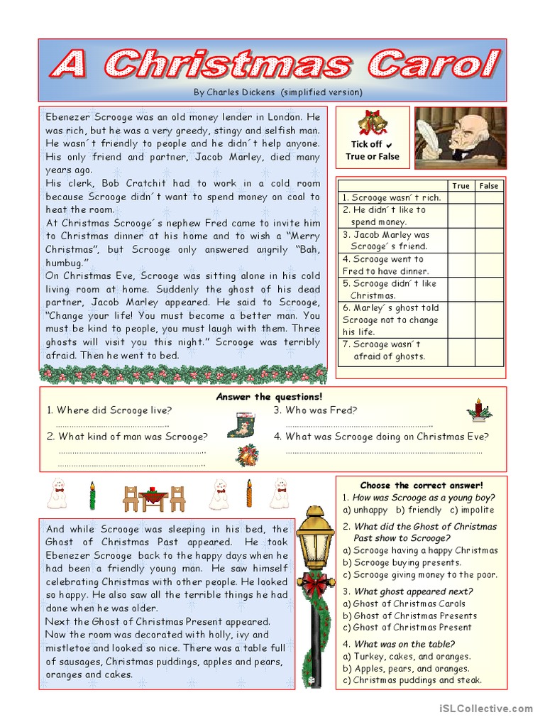 A Christmas Carol Summary | PDF | Ebenezer Scrooge | A Christmas Carol ...