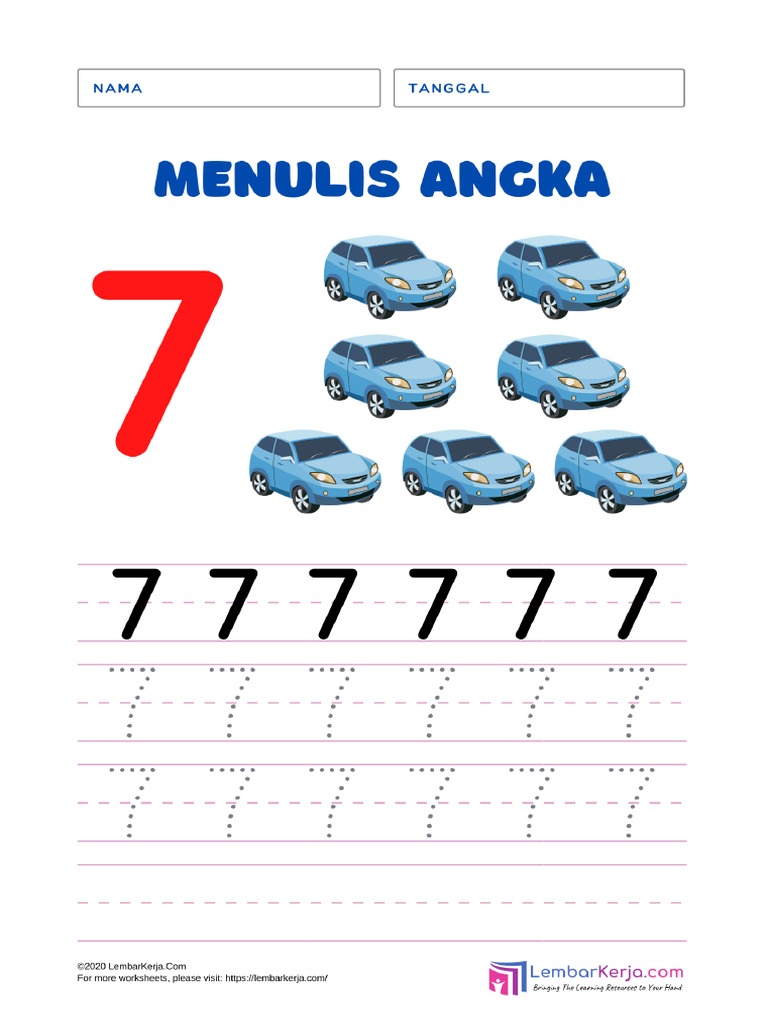 Menulis Angka 7 | PDF