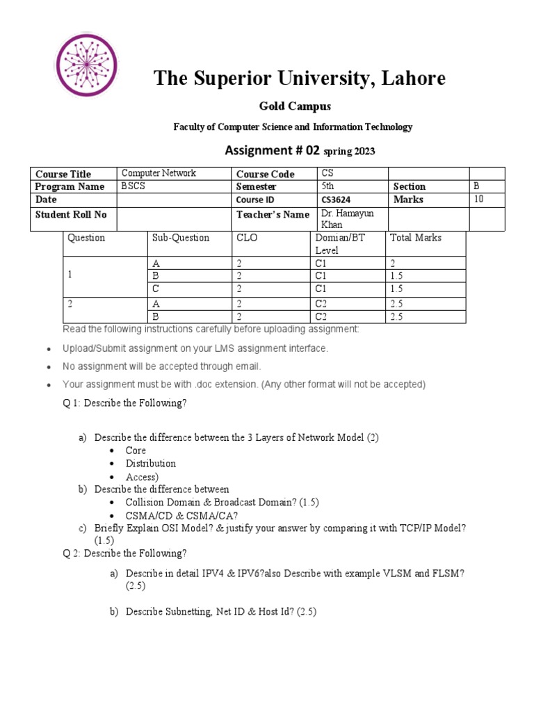 S23 CS 5B CN A2 Question - Paper | PDF