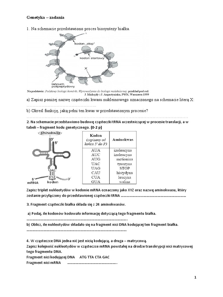 Genetyka Zadania PD | PDF