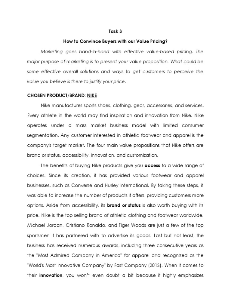 Task3 - Pricing Strategy | PDF | Nike | Brand