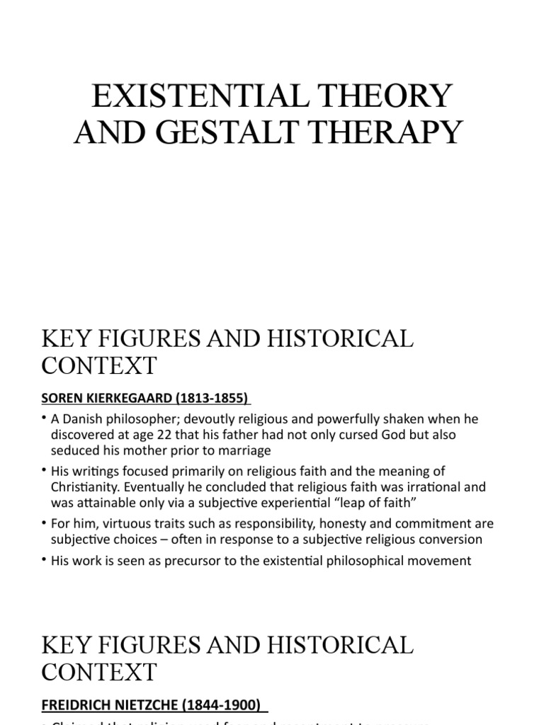 Lecture Slides On The Theories On Counseling (Existential and Gestalt) | PDF | Gestalt Therapy ...