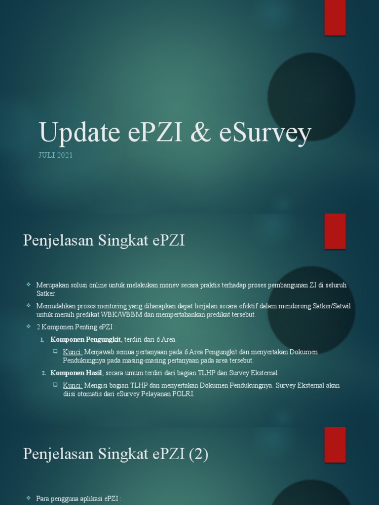Pembaruan Aplikasi ePZI dan eSurvey | PDF | Teknologi & Rekayasa