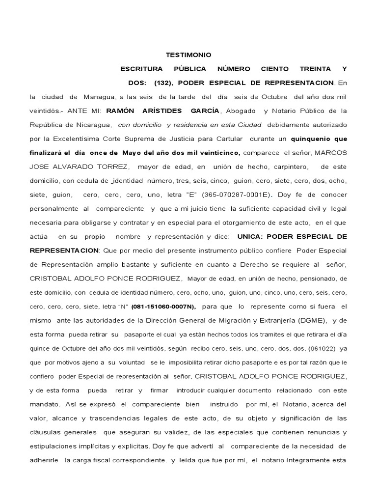 132-Poder Especial de Representacion | PDF | Gobierno | Justicia